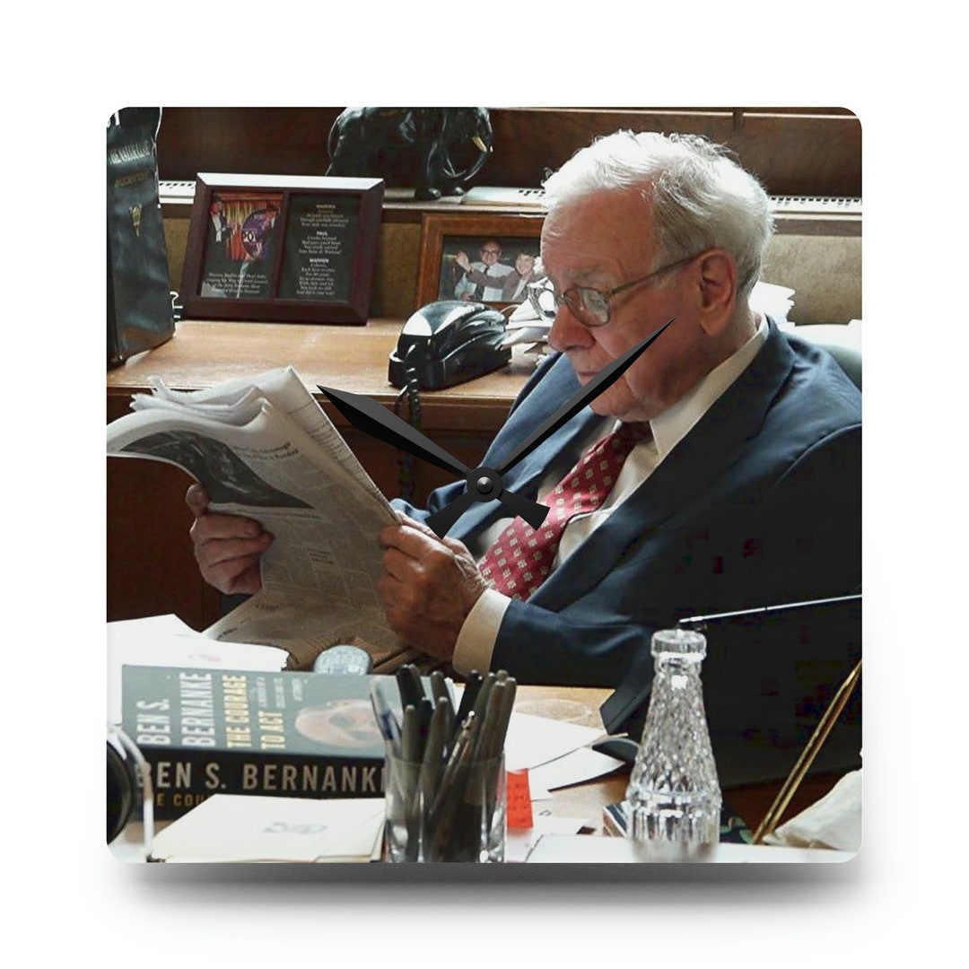 Warren Buffett Reading Berkshire Value Investor Investing Finance Round ...