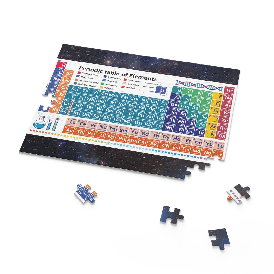 Chemistry Science Gift Periodic Table of Elements Puzzle Cosmic Space ...