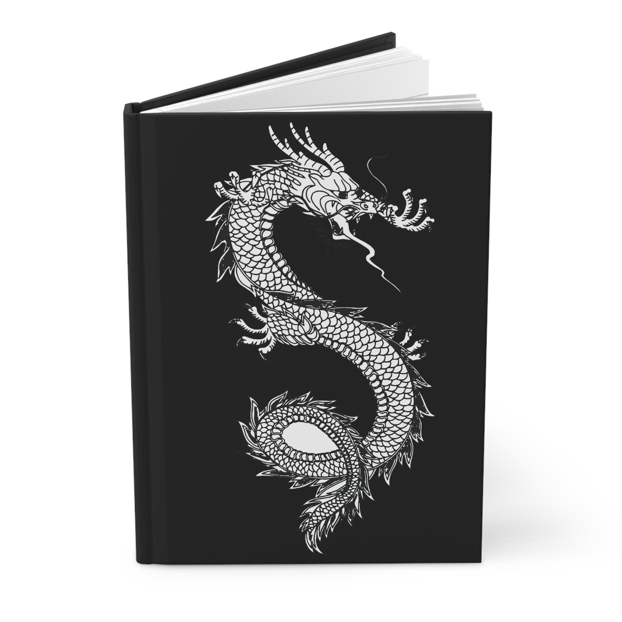 Ferocious Mythical Japanese Dragon Art Hardcover Journal Notebook Matte ...