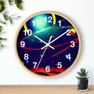 Solar System Astronomy Outer Space Cosmos Wall Clock, Wall Decor - Etsy
