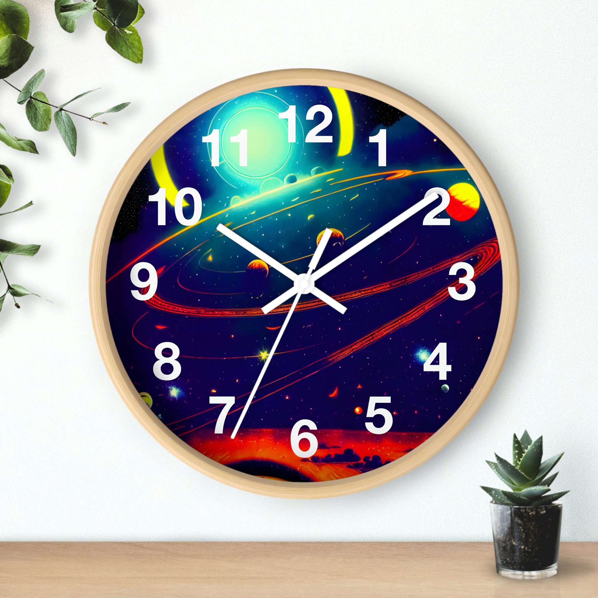 Solar System Astronomy Outer Space Cosmos Wall Clock, Wall Decor - Etsy
