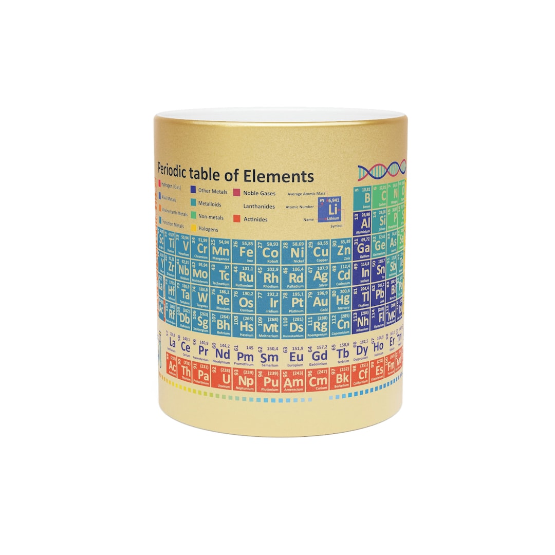 Fancy Periodic Table of Elements Chemistry Science Gold or Silver 11oz Ceramic Coffee Mug - Etsy