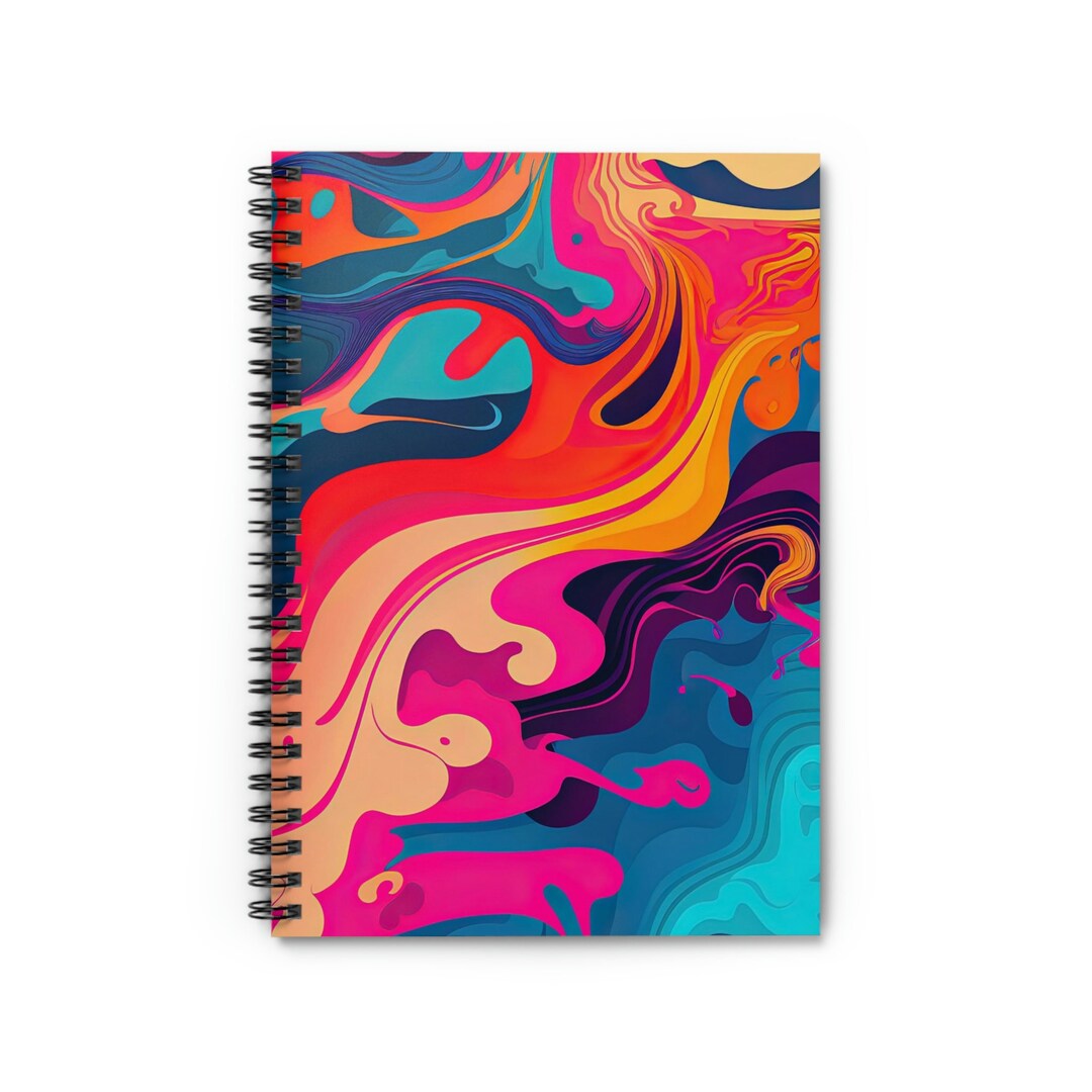 Psychedelic Abstract Smoke Art Color Swirl Notebook Diary Journal ...