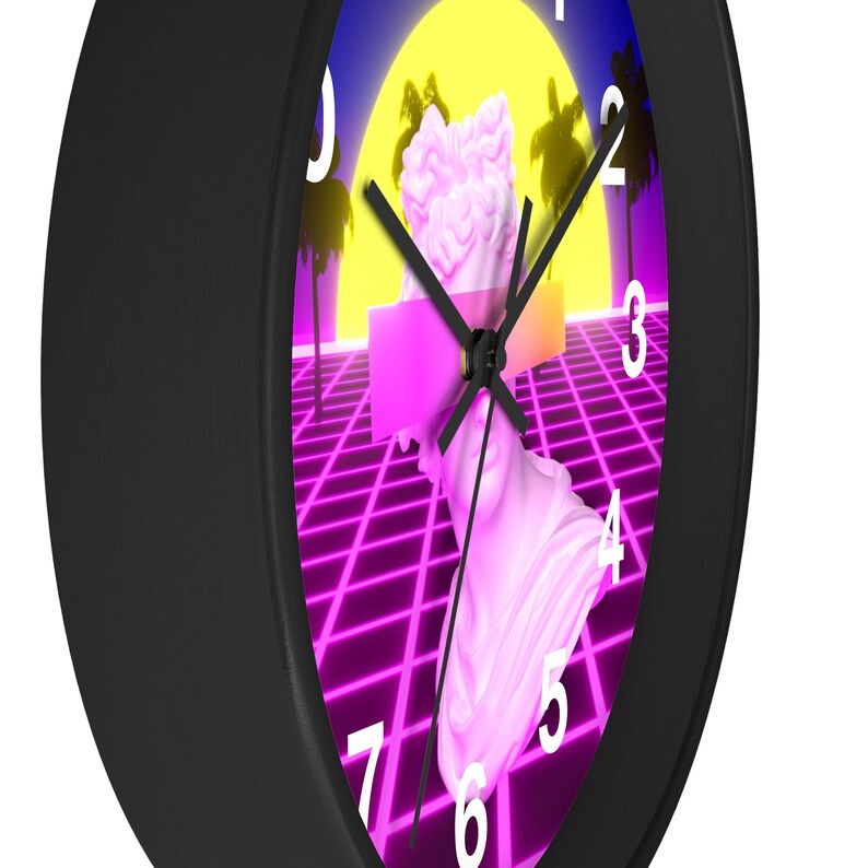 Aesthetic Vaporwave Synthwave Palm Trees Futuristic Sunset Grid Wall ...