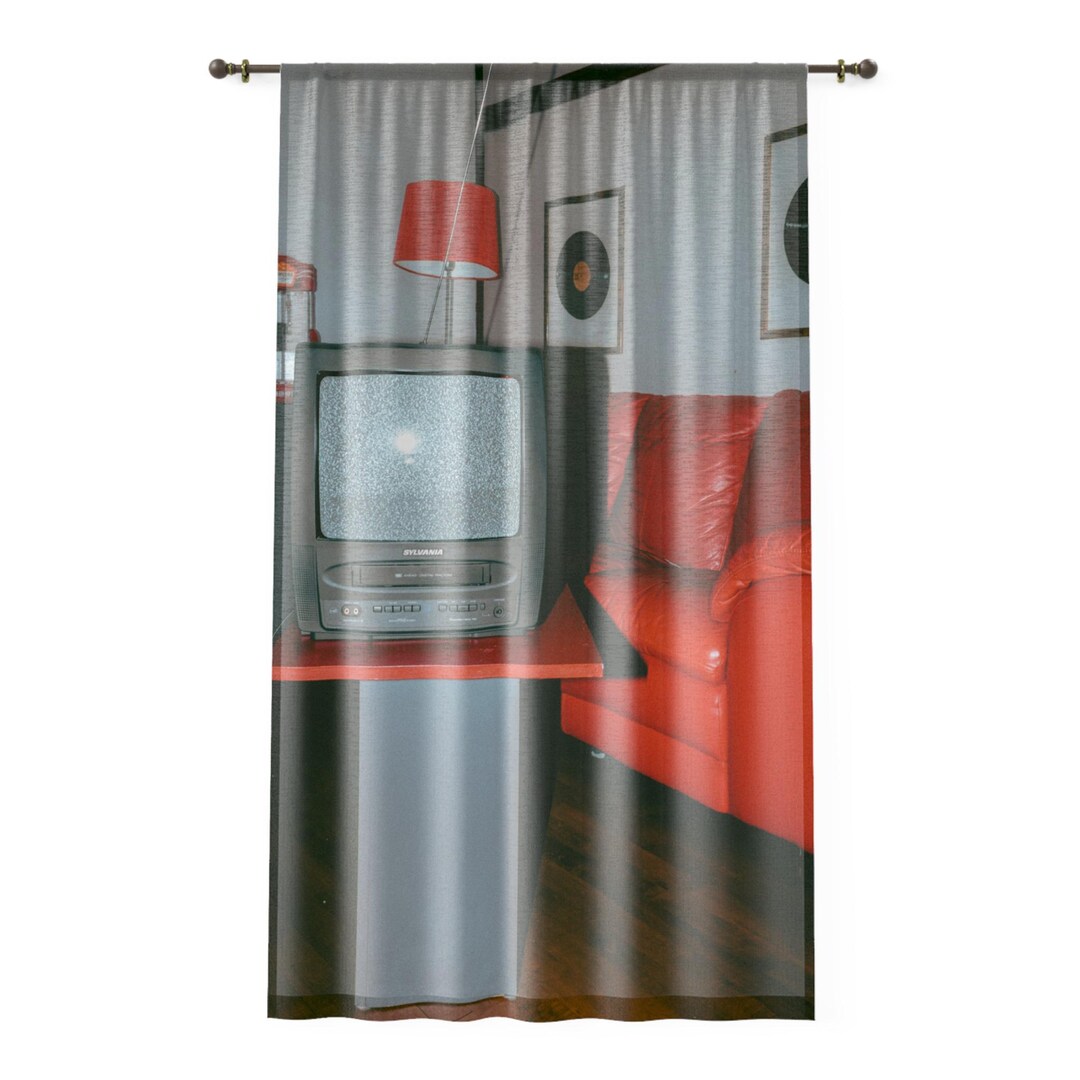 Vintage 80s 90s Aesthetic Nostalgic TV Living Room, Window Curtain for ...