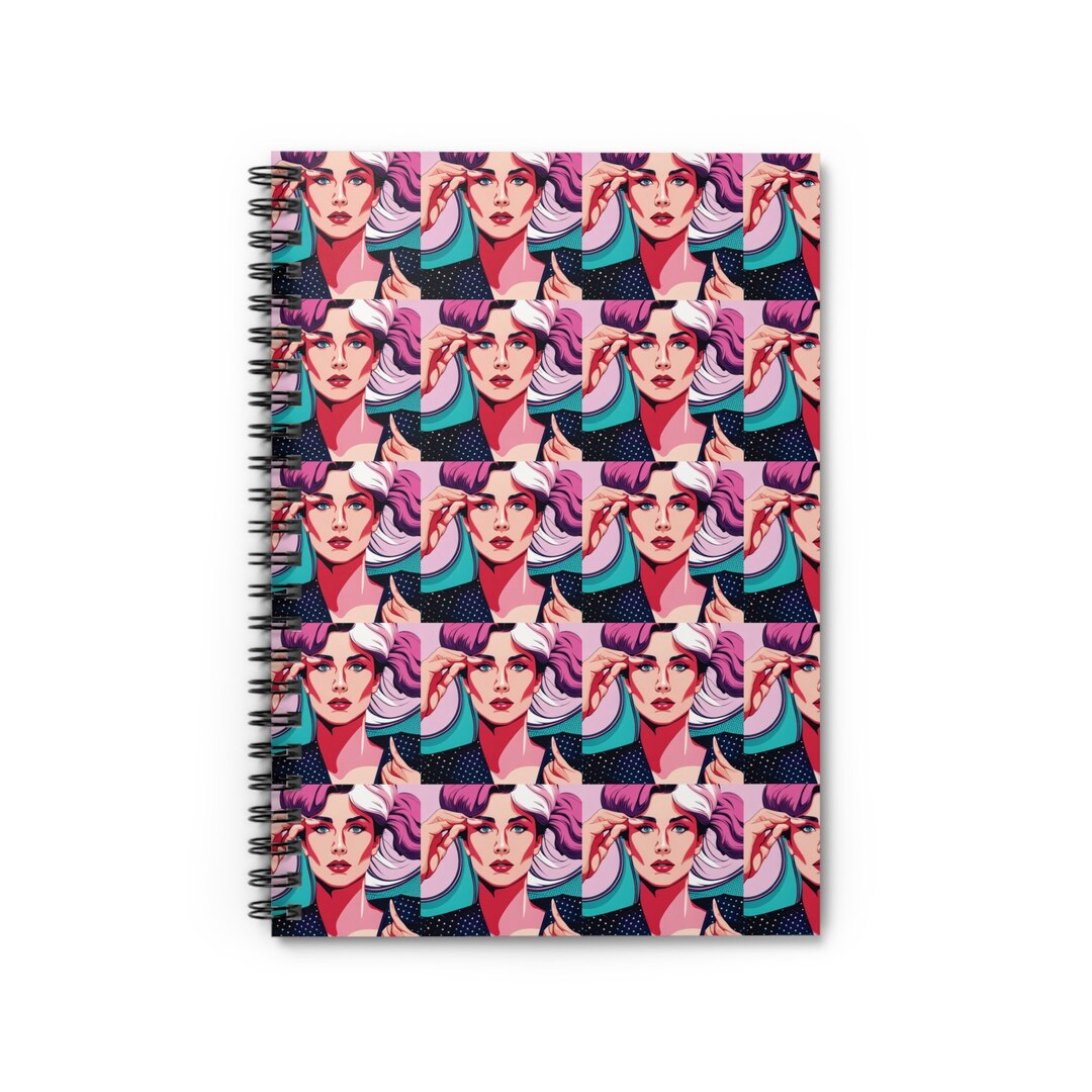 AI Inspired Retro Art 80s 90s Woman Collage Diary Journal Ruled Line ...