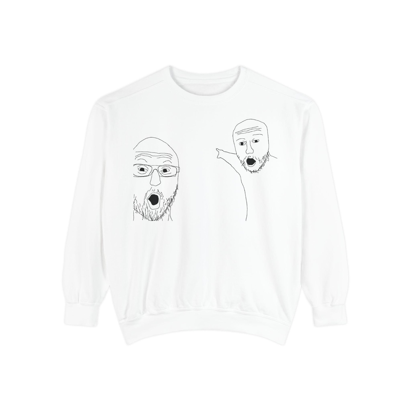 Two Soyjacks Wojak Soy Point Pointing Funny Meme Unisex Cotton T Shirt ...