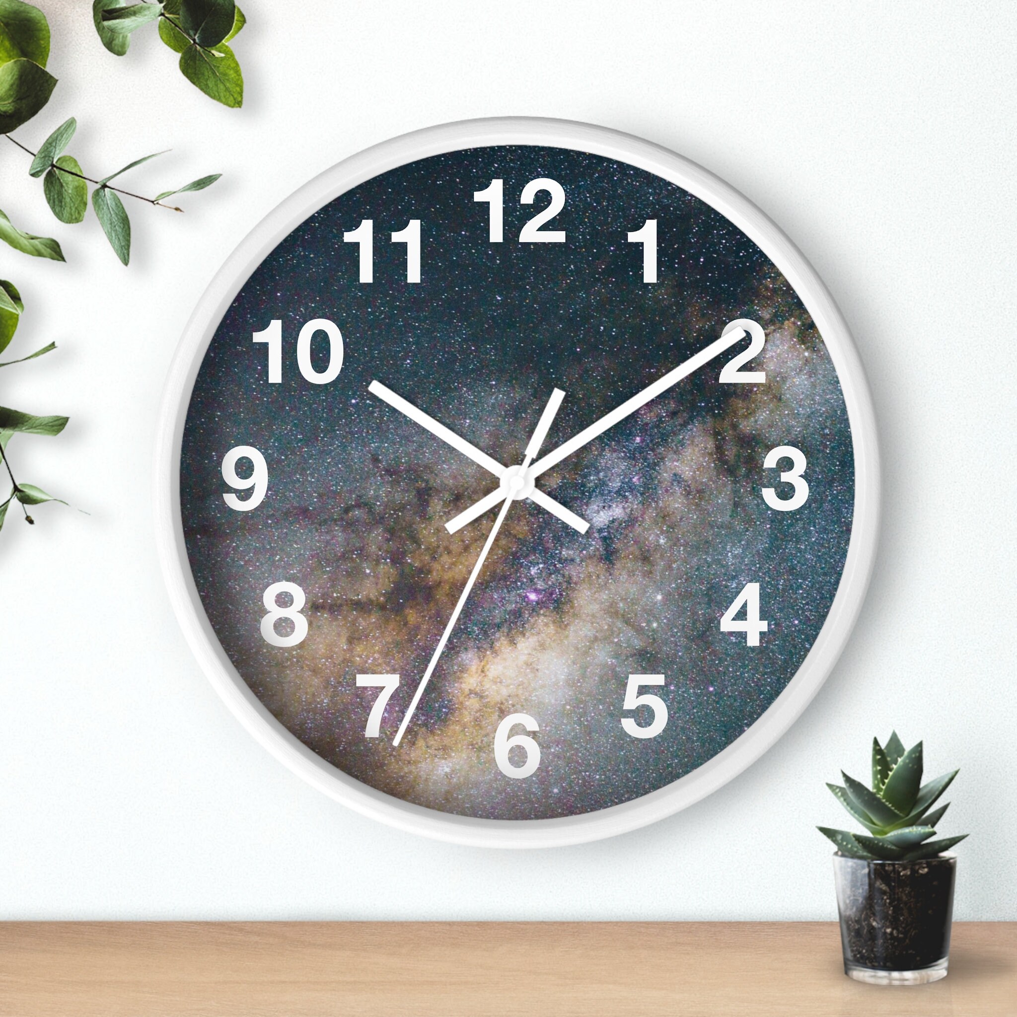 Galaxy Outer Space Stars Universe Astronomy Wall Hanging Clock, Home ...