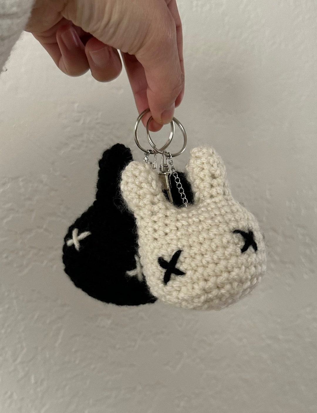 Crochet Bunny Keychain individual or Set of 2 - Etsy