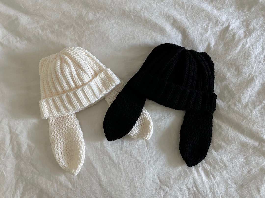 Crochet Bunny Rabbit Ear Beanie - Etsy
