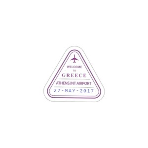 Greece Passport Stamp Sticker | Athens Travel Decal - Etsy