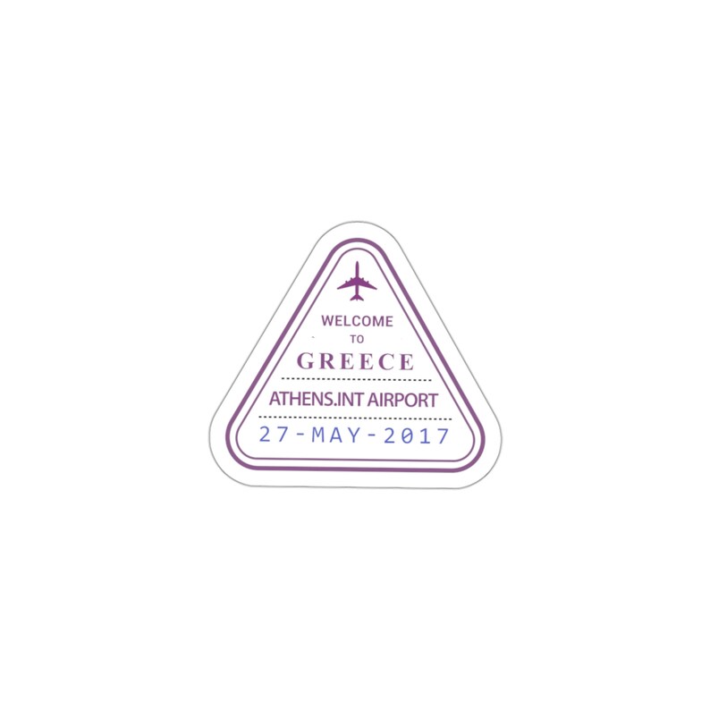 Greece Passport Stamp Sticker | Athens Travel Decal - Etsy