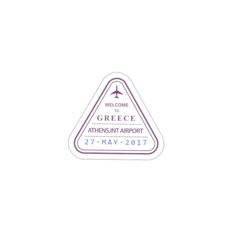 Greece Passport Stamp Sticker | Athens Travel Decal - Etsy