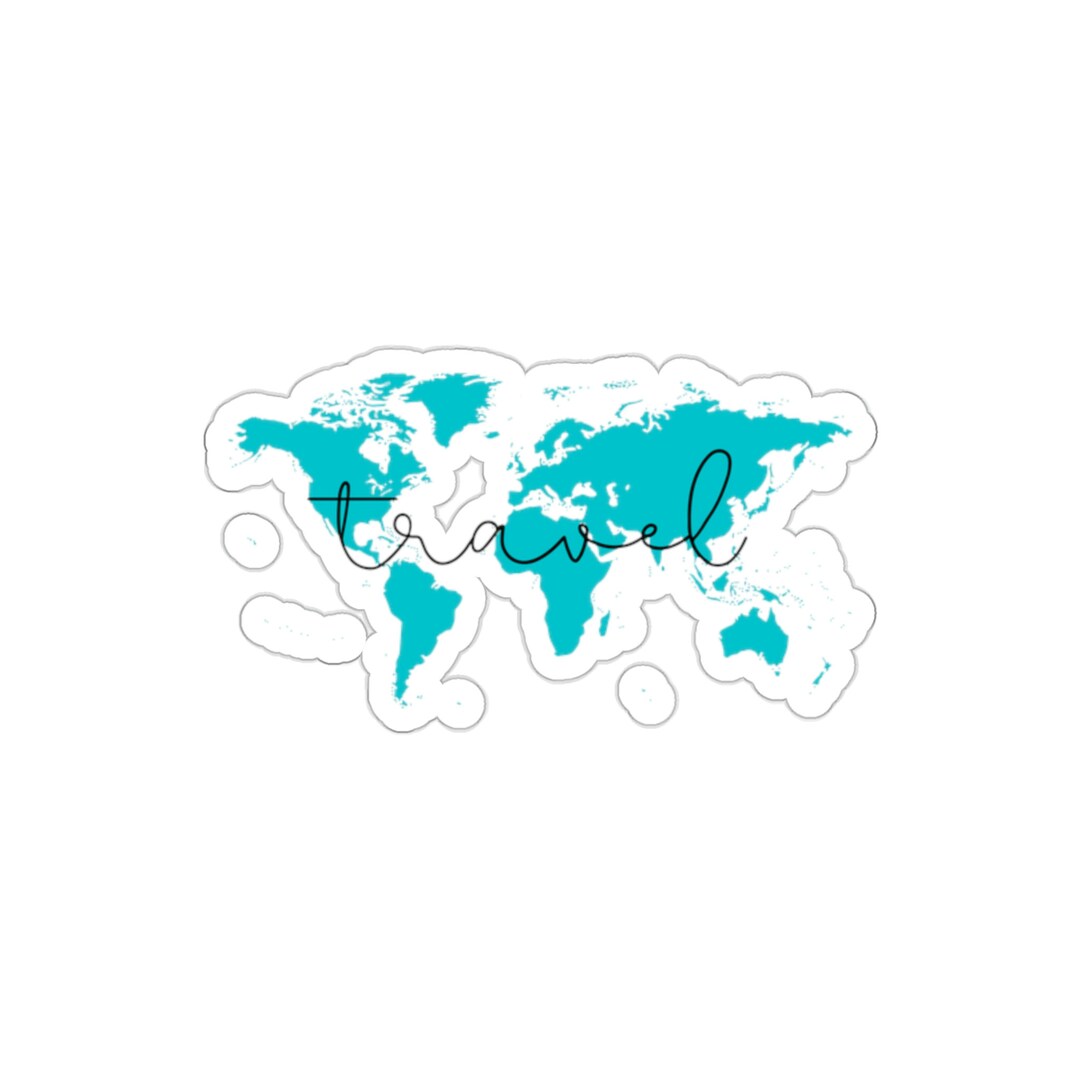 Teal Travel Die-cut Stickers | Travel | Travel Sticker | Water Bottle ...