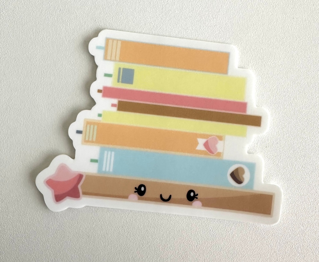 Super Cute Kawaii Stack of Books Sticker Decal for Book Lovers - Etsy