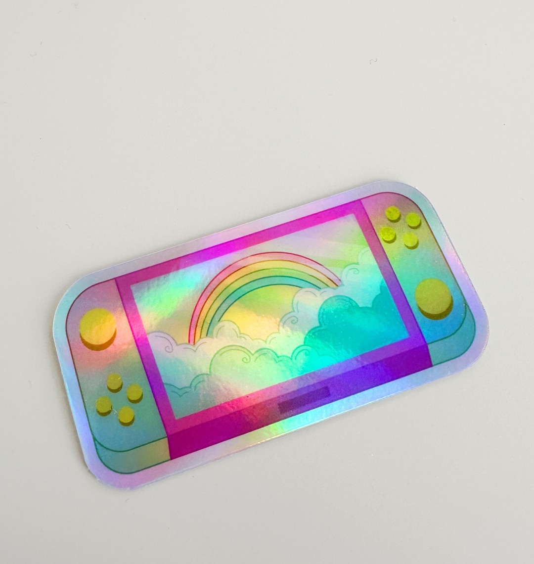Rainbow Holographic Game Controller Kawaii Gamercore Waterproof ...