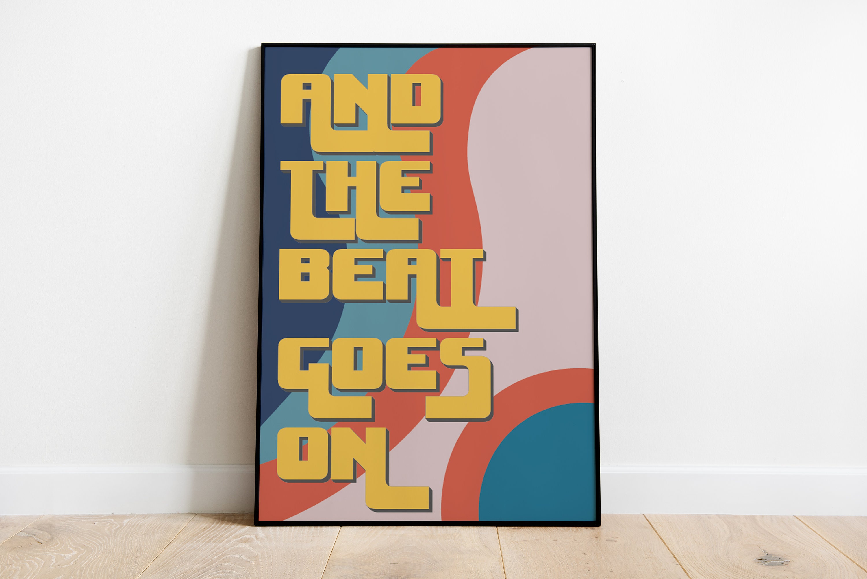 The Beat Goes on Retro 70s Disco Poster Music Print 70s Design ...