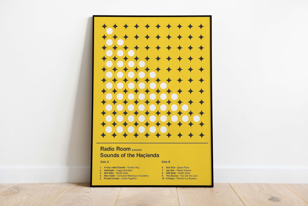 Retro House Music Poster Hacienda Madchester Music Print Retro Disco ...