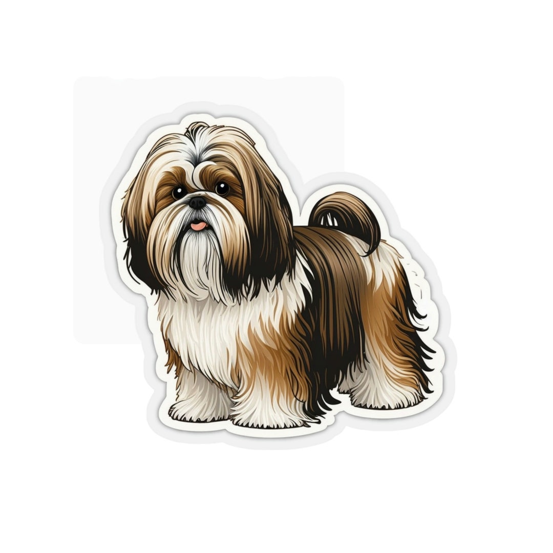 Kiss-cut Stickers, Shih Tzu Dog Sticker - Etsy