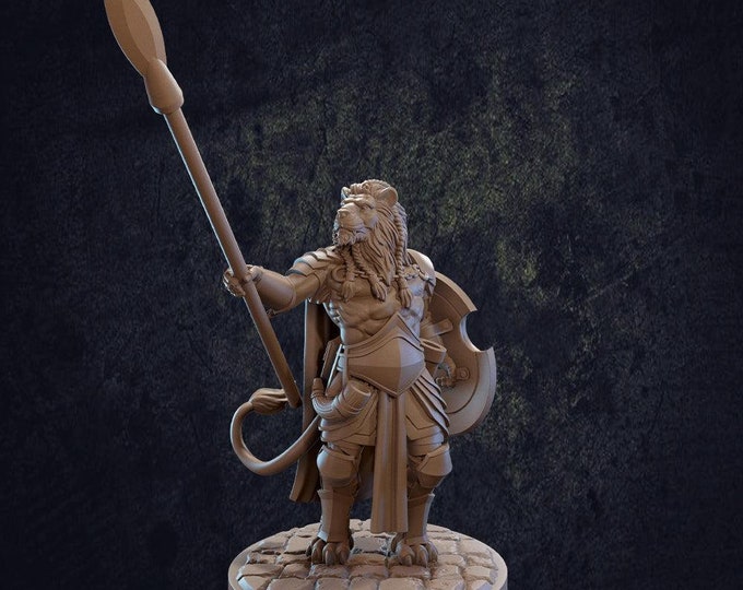 Leonin Female Barbarian Spear and Shield - Etsy