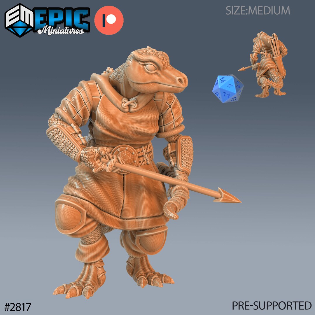 Lizardman Archer / Ranger Miniature - Etsy