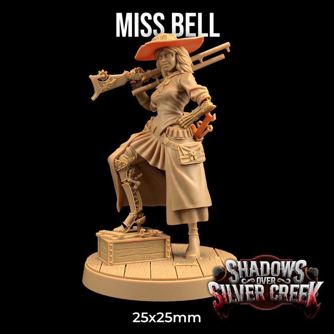 Miss Bell Female Human Fighter Gunslinger / Artificer Miniature - Etsy