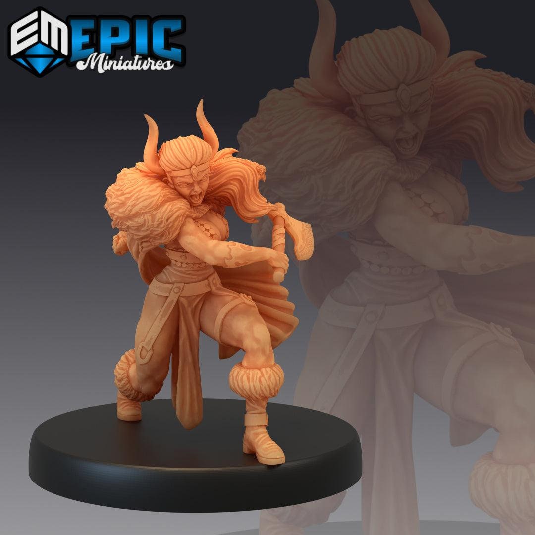 Dwarf Female Warrior Axe Miniature - Etsy