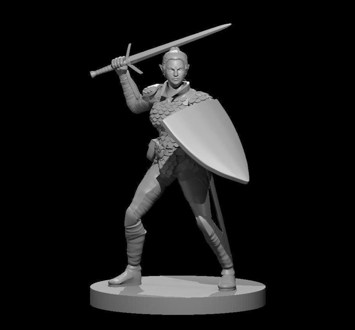 Elf Female Paladin Miniature - Etsy