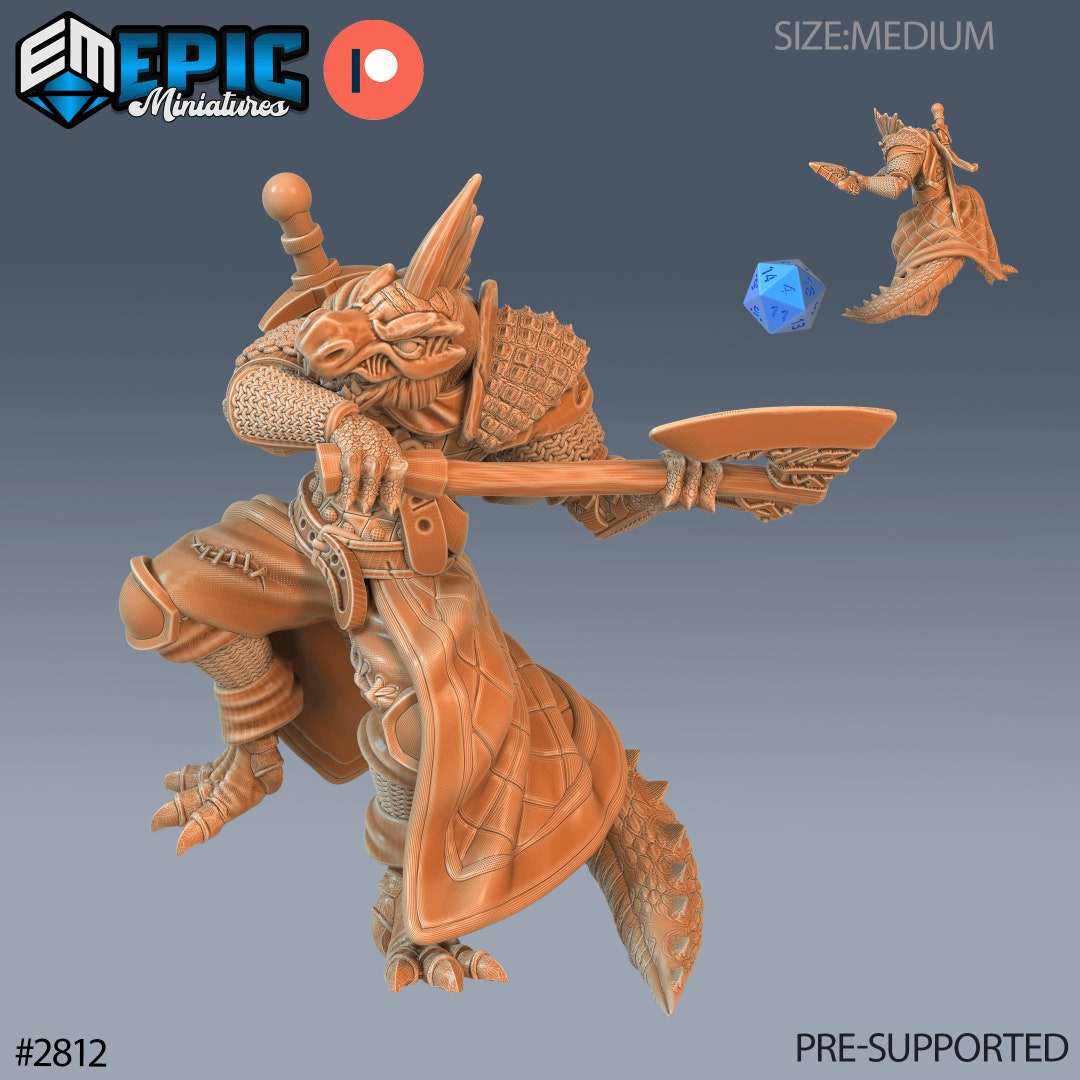 Lizardman Barbarian Miniature - Etsy