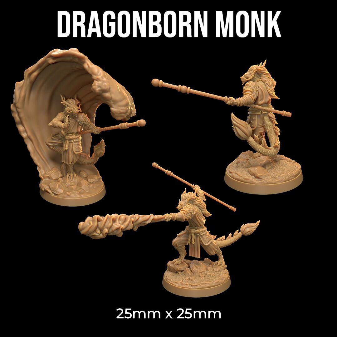 Dragonborn Monk Miniatures - Etsy