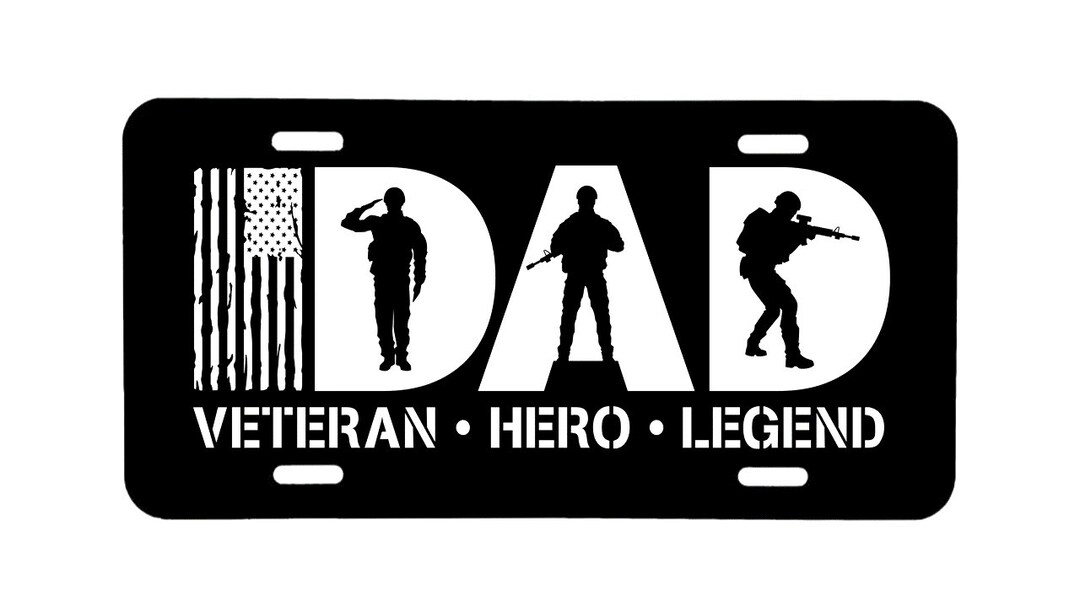 Military Veteran! Aluminum Laser Engraved Front License Tag/plate ...