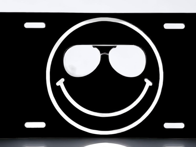 Smiley Happy Face With Sunglasses Aluminum Laser Engraved - Etsy