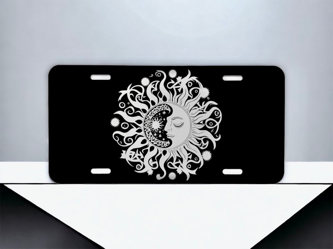 Moon and Sun Face Design Aluminum Laser Engraved Front - Etsy