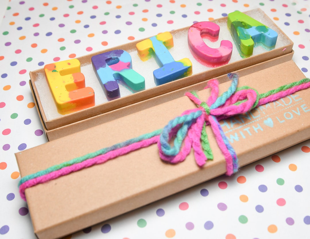 Kids NAME Crayons Custom Alphabet Name Crayons in a Gift Box Crayon Toy ...