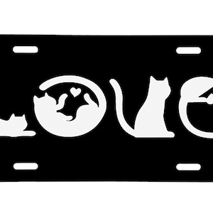 Cat License Plate! LOVE YOUR CAT Aluminum Laser Engraved Front License ...