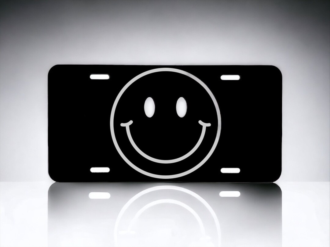 Smiley Happy Face!! Aluminum Laser Engraved Front License Tag. Looks ...