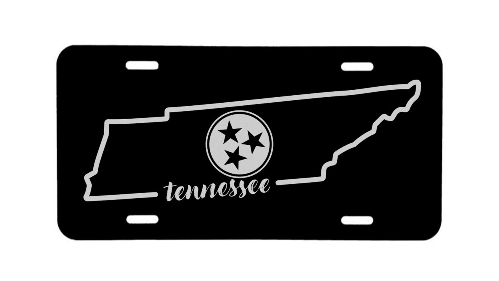 The State of the Tennessee Flag Emblem!! Aluminum Laser Engraved Front ...