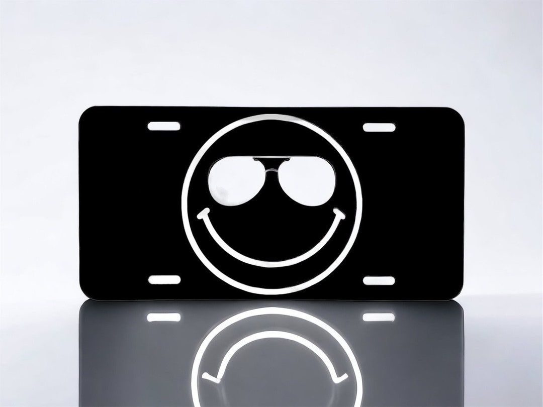 Smiley Happy Face With Sunglasses Aluminum Laser Engraved - Etsy