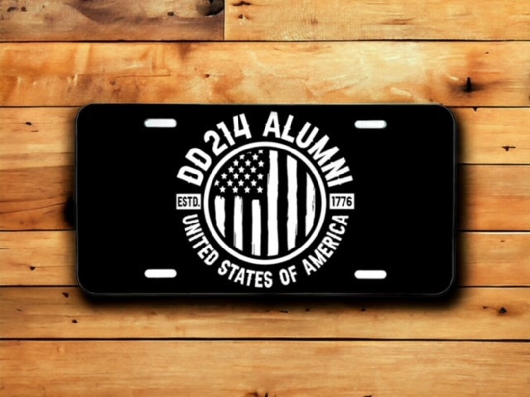DD 214 Military Veteran Car License Plate. Aluminum Laser Engraved ...