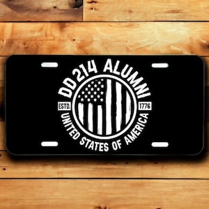 DD 214 Military Veteran Car License Plate. Aluminum Laser Engraved ...