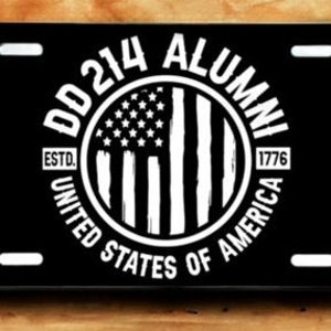 DD 214 Military Veteran Car License Plate. Aluminum Laser Engraved ...