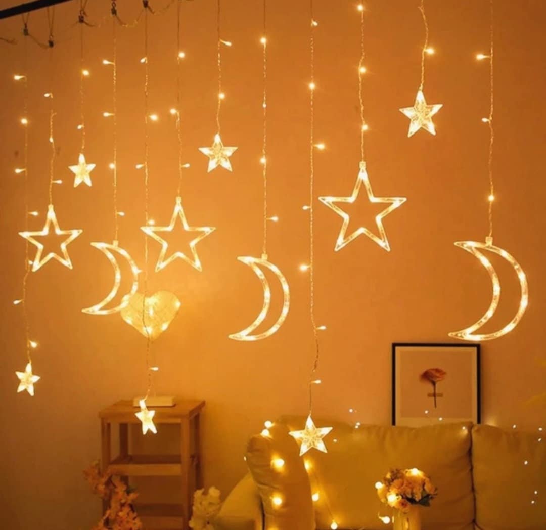 Moon and Star String Lights - Etsy
