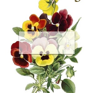 Custom Laser Cut Fabric Panel Cotton Applique Antique Victorian Pansy ...