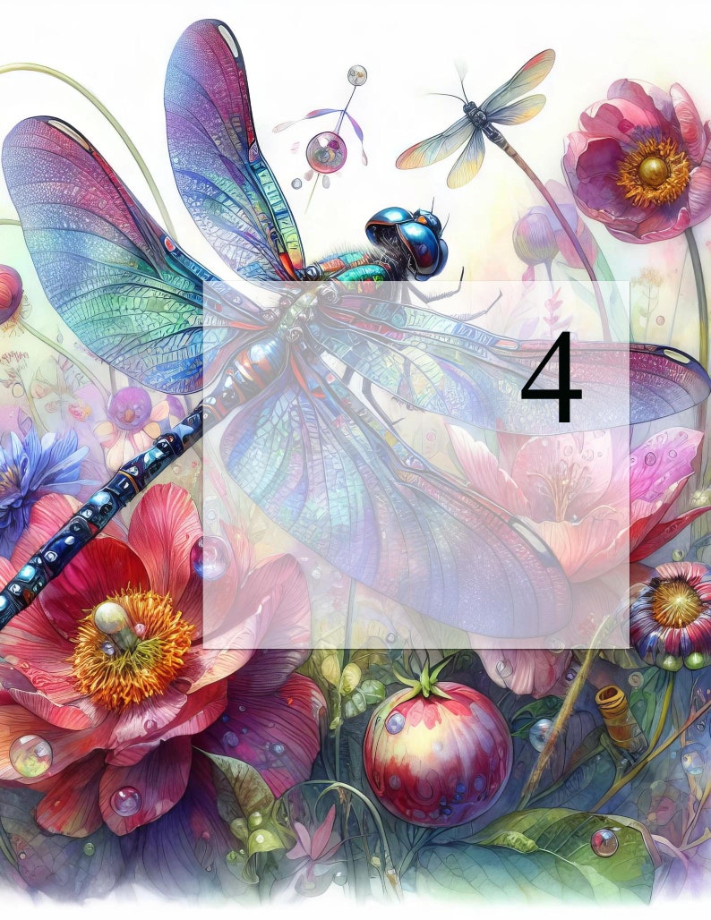 Personalized Custom Cotton Canvas Applique Dragonfly Lily Pond Flower Sewing Panel Quilting ...