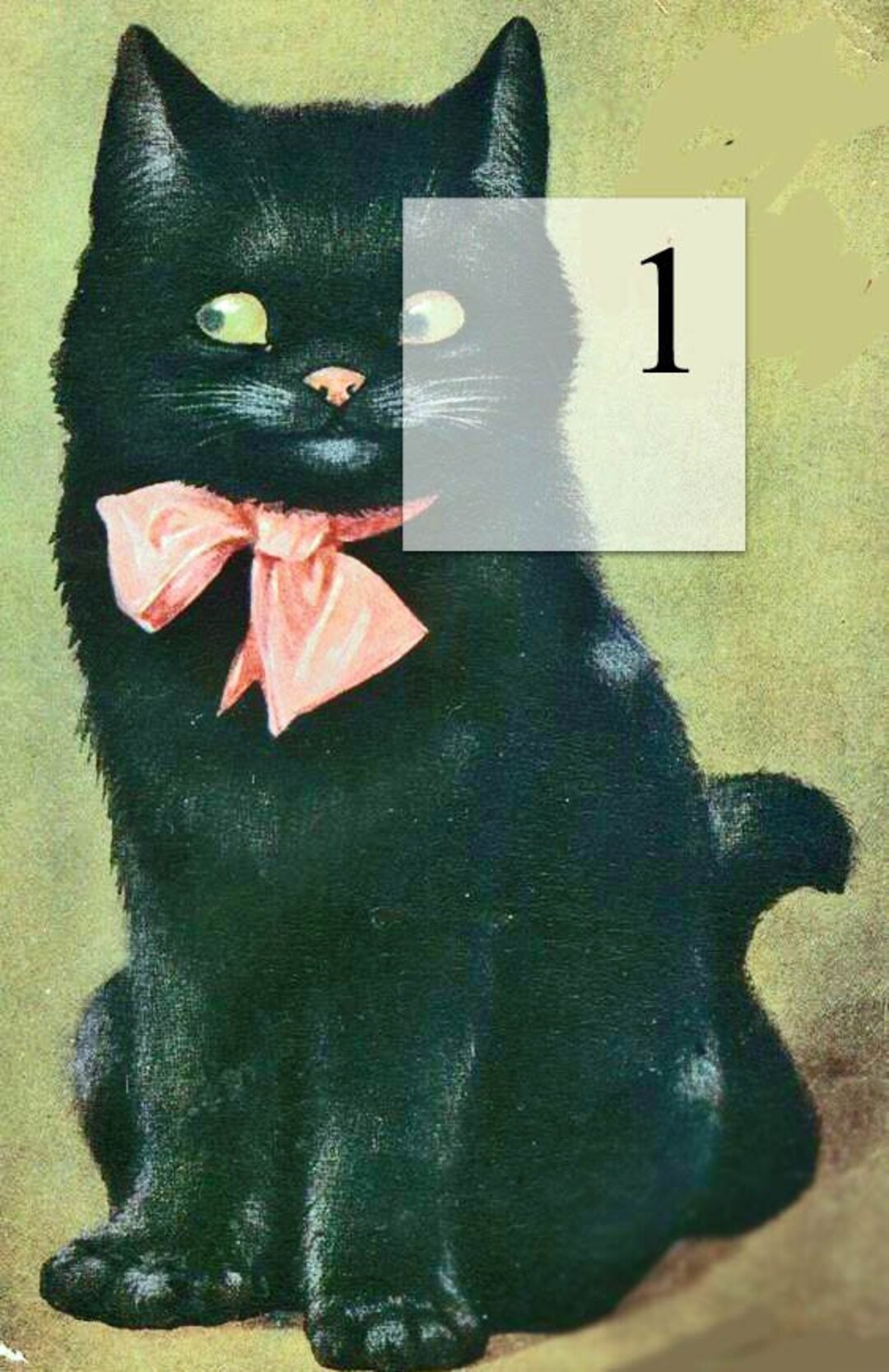 Custom Personalized Fabric Cotton Applique Antique Victorian Black Cat ...