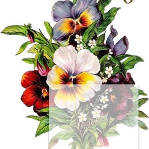 Custom Laser Cut Fabric Panel Cotton Applique Antique Victorian Pansy ...