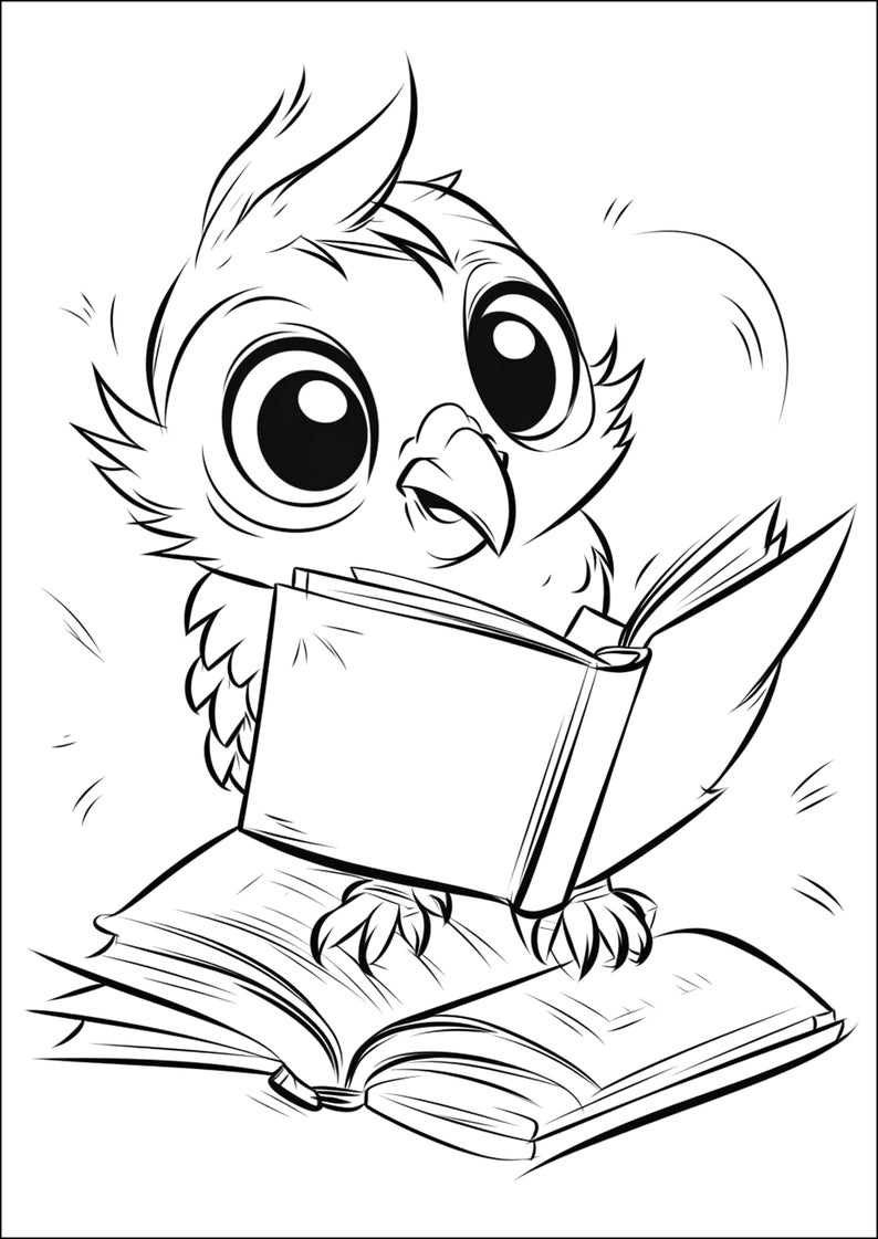 169 Coloring Pages - Cute Bird. Colouring Book PDF - Etsy