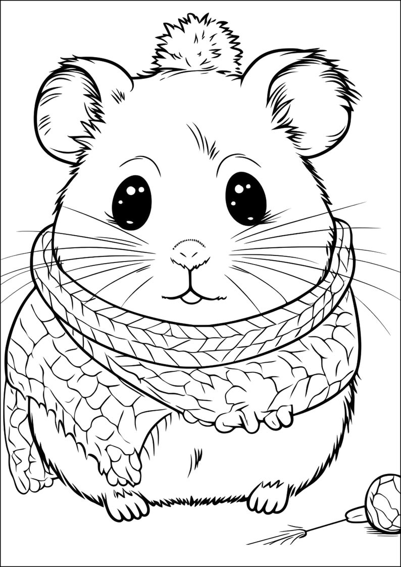 189 Coloring Pages Cute Hamster. Colouring Book PDF - Etsy