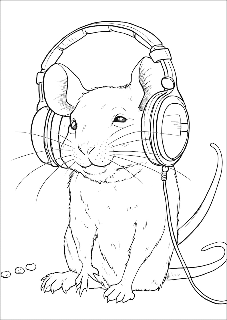 144 Coloring Pages Cute Rat . Colouring Book PDF - Etsy