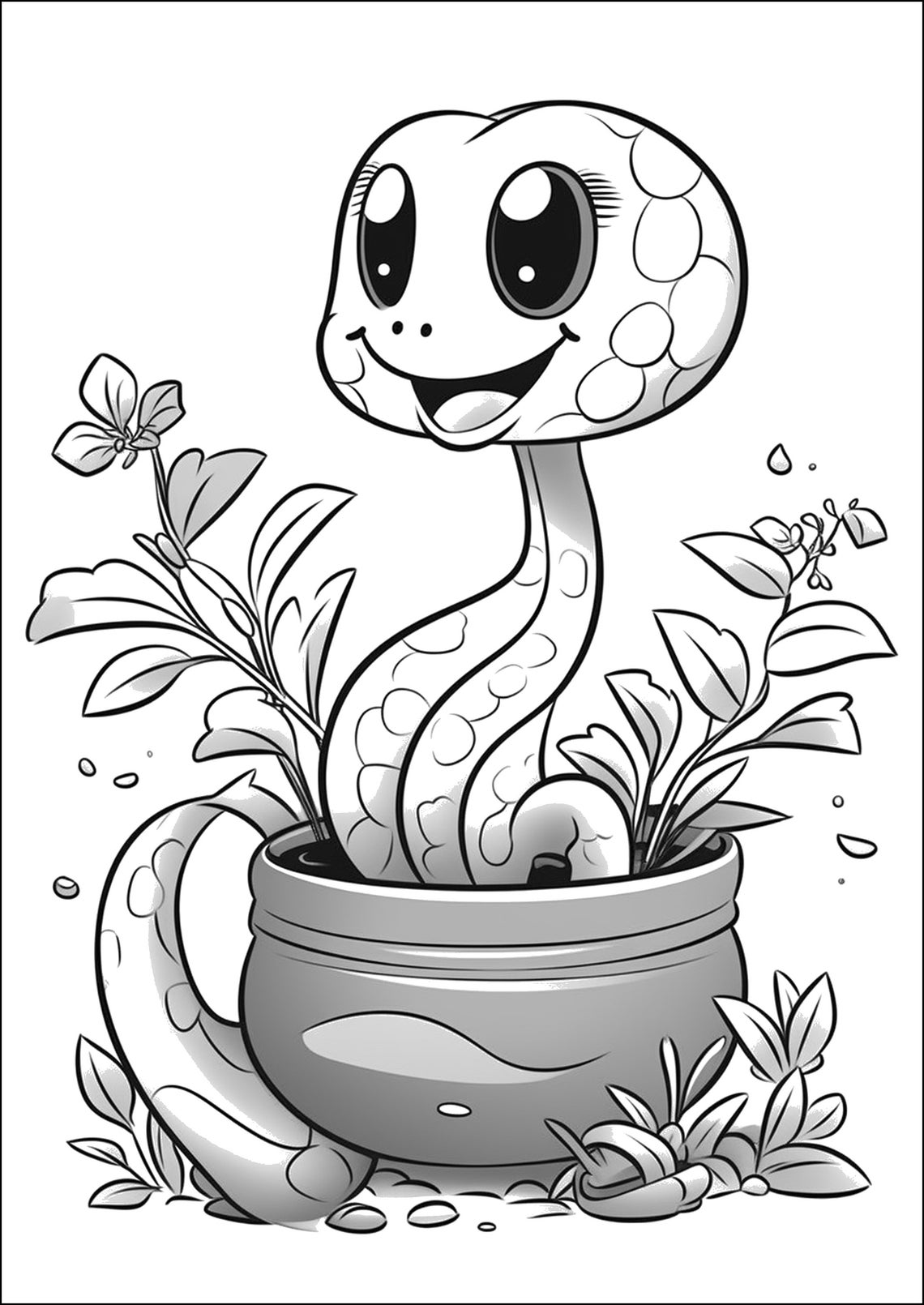 93 Coloring Pages Cute Snake . Colouring Book PDF - Etsy